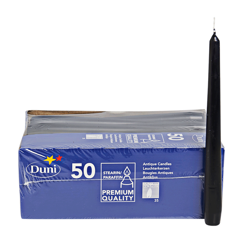 Verhuur van Zwarte Duni kaarsen (50st) - Options
